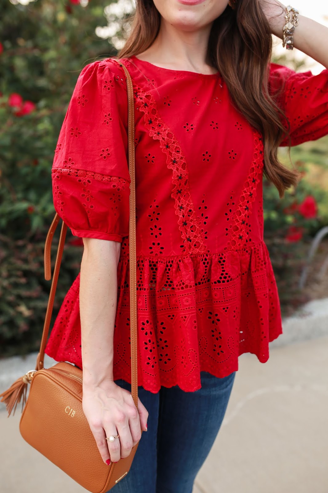 Red Eyelet Top | Caralina Style