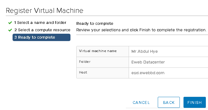 Knowledge Area: vCenter Add Virtual Machine From Datastore
