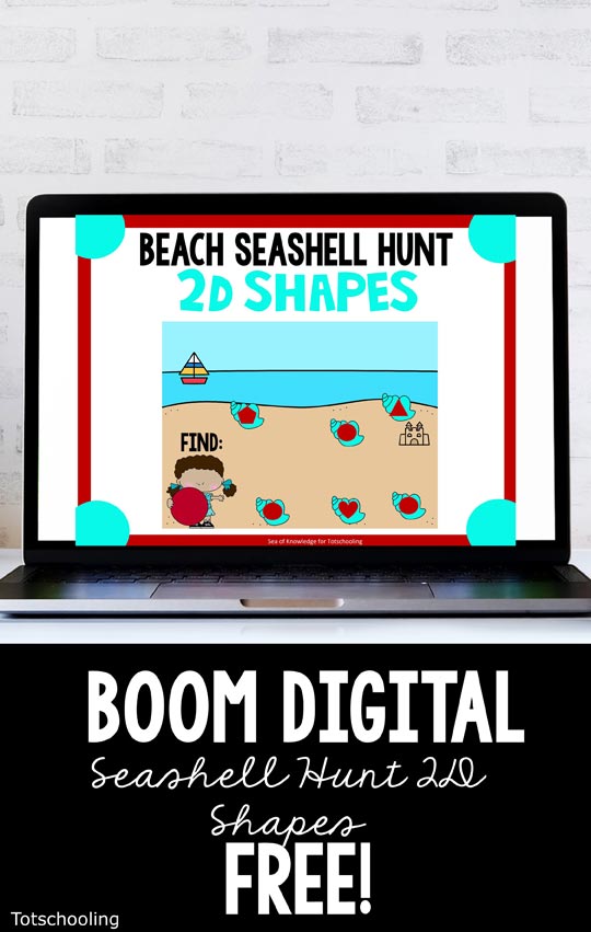 FREE BOOM Cards - Seashell 2D Shapes Activity | Totschooling - Toddler ...