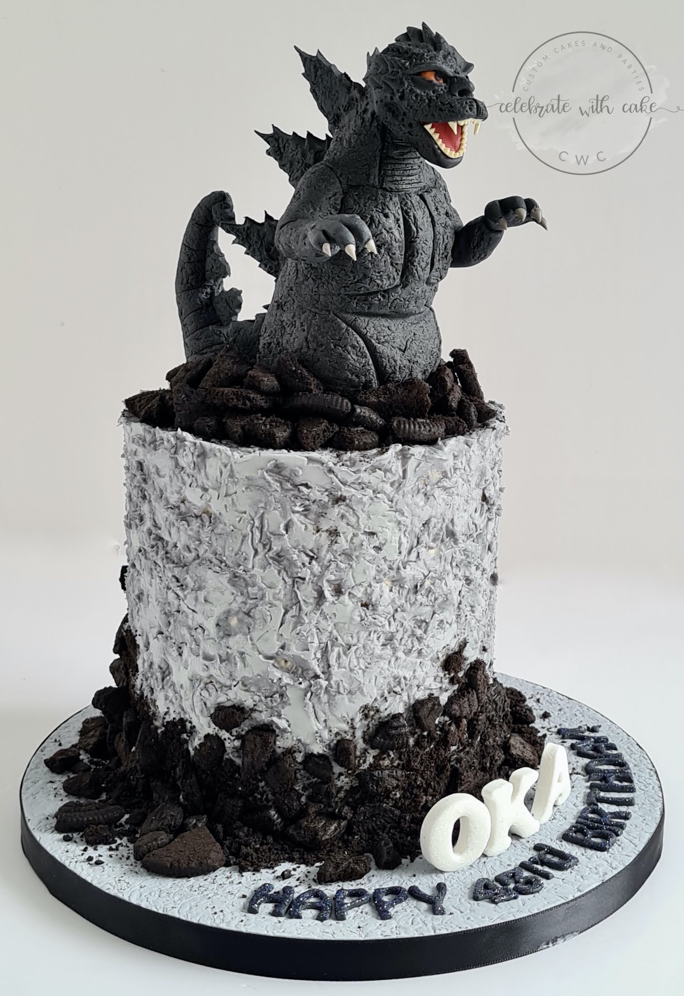 Celebrate with Cake!: Godzilla themed single tier Cake