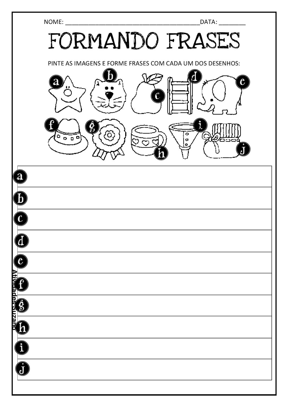 Atividades Pedagogica Suzano: Formando frases 4 | Atividades de ...