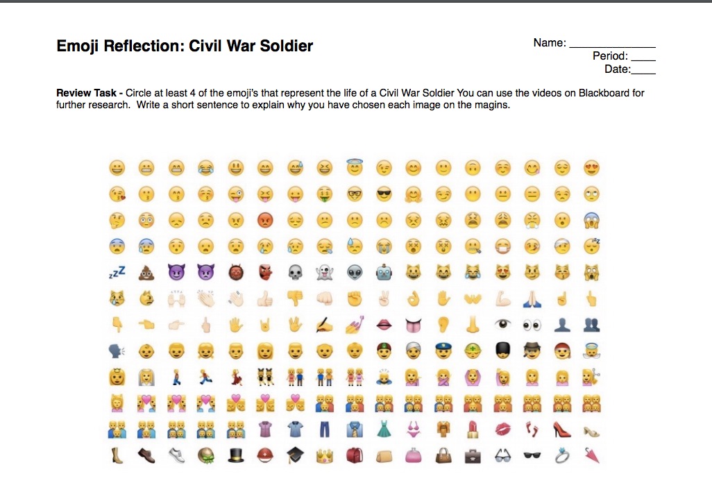Raiders of the Lost History Class: Teaching History to Engage: Emoji ...