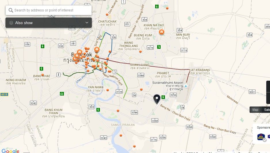 Mega Bangna Bangkok Map - Tourist Attractions in Bangkok Thailand ...