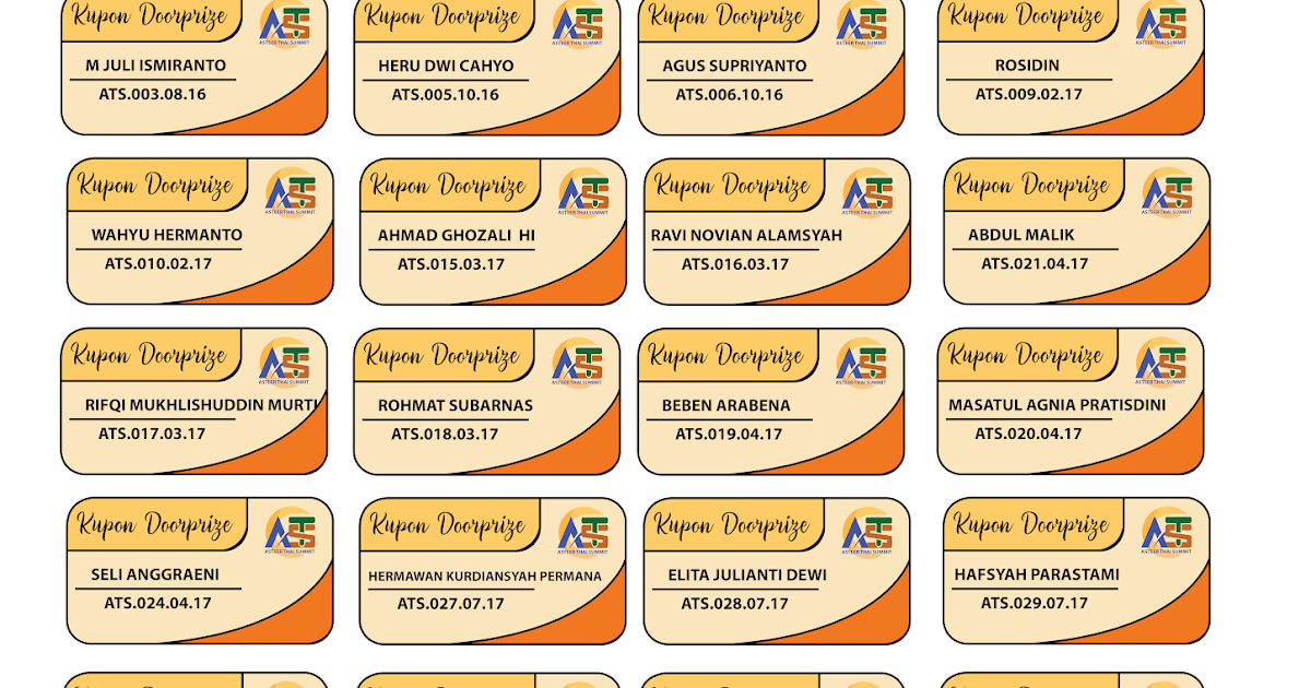 Contoh Desain Kupon DoorPrize | Download Template Gratis