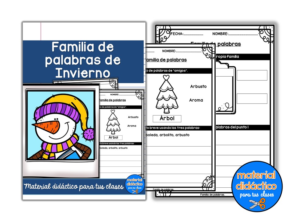 Familia de Palabras en Invierno - Material Didactico para tus clases