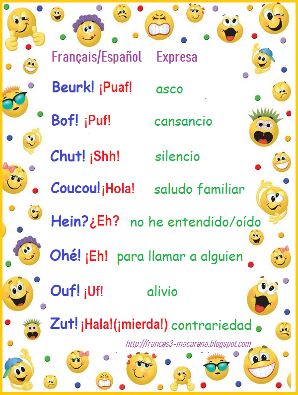 BLOG DE FRANCÉS DE LA E.S.O. (A1): Les interjections françaises et leur ...