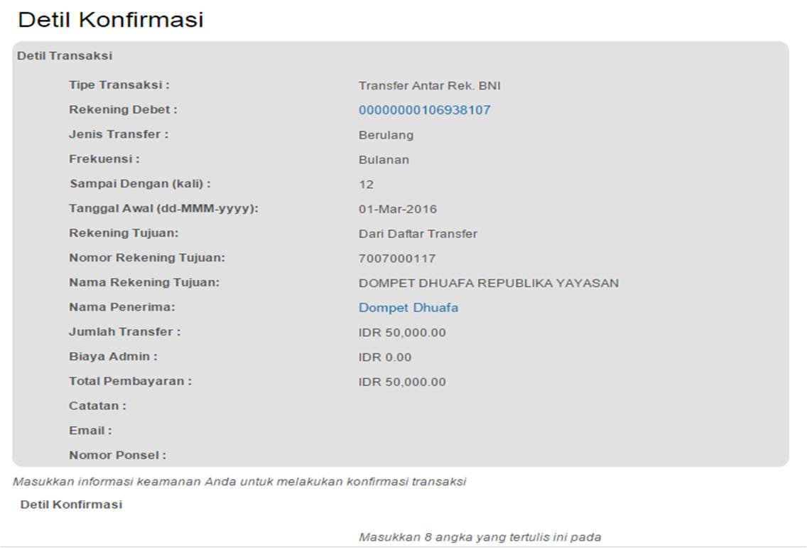 Cara Transfer Berulang di Internet Banking BNI