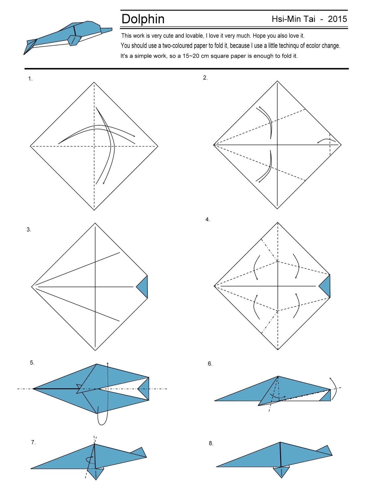 Diagram Dolphin-Hsi Min Tai - Ruby Book Origami