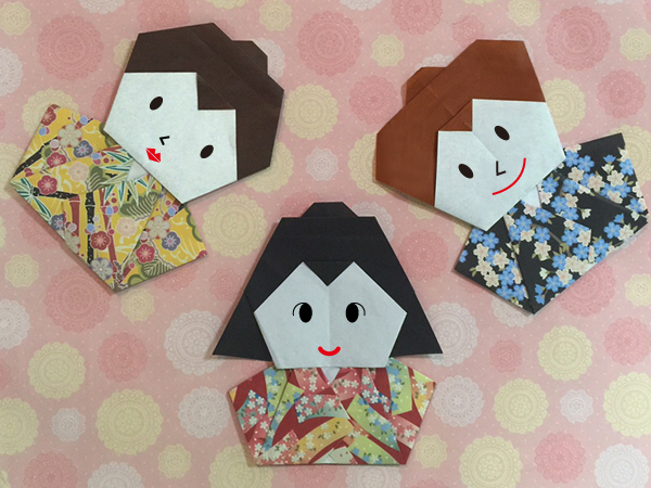 Origami A Woman（Japanese coiffure） - Easy Origami instructions For Kids