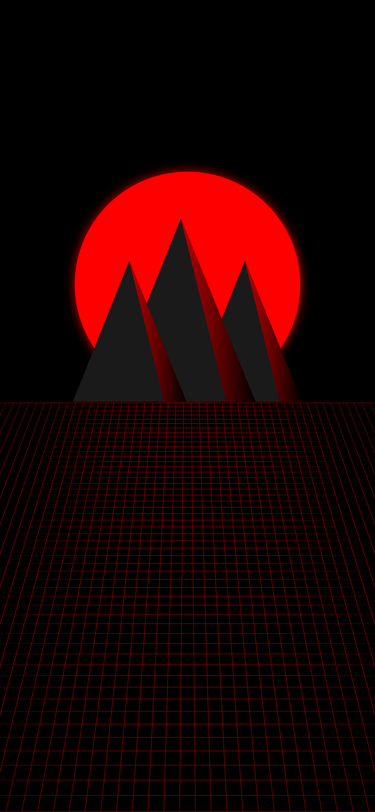 Black amoled wallpaper - Synthwave RED