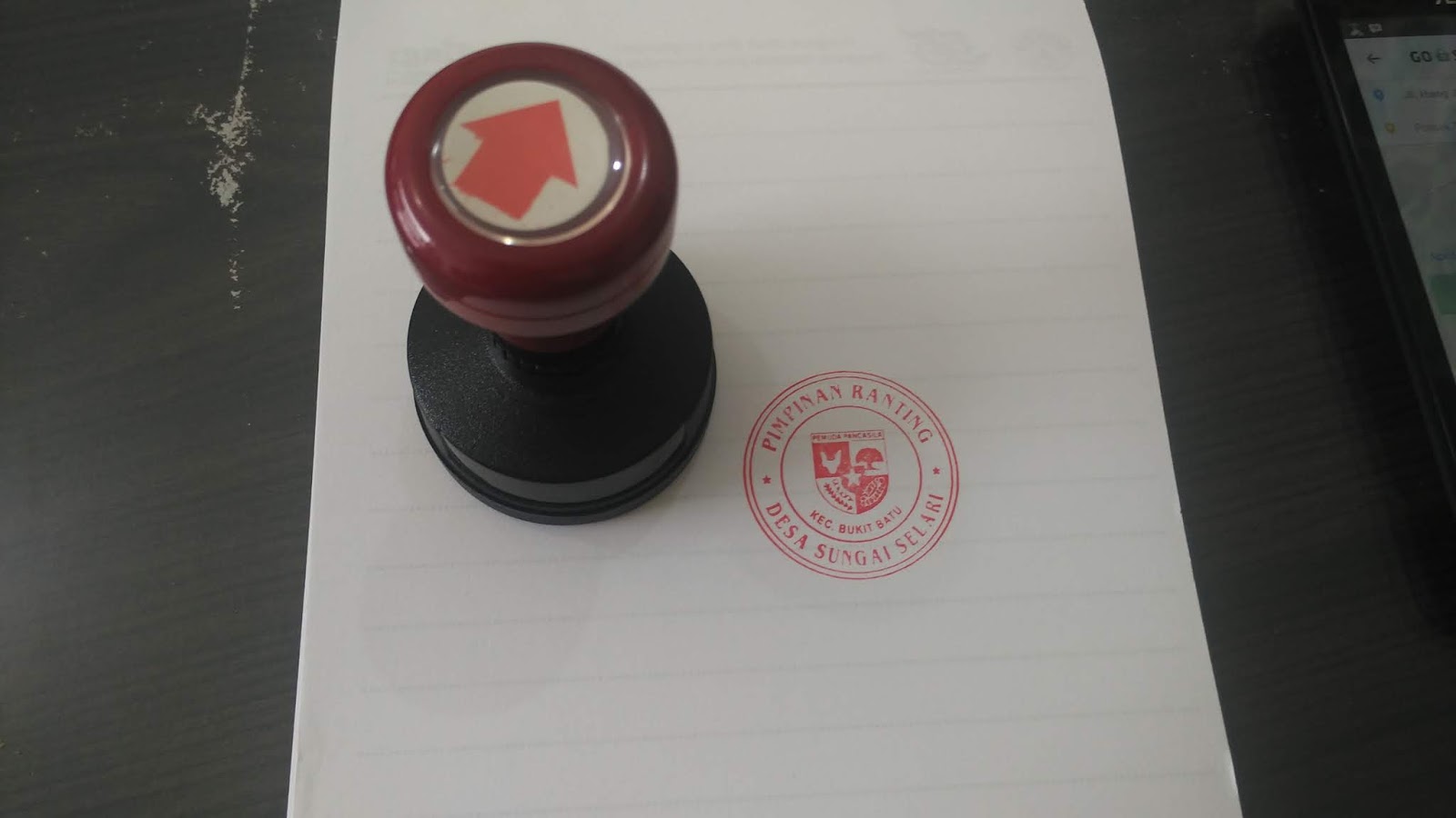 Stempel Pimpinan Ranting Desa Sungai Selari ~ Print Corner