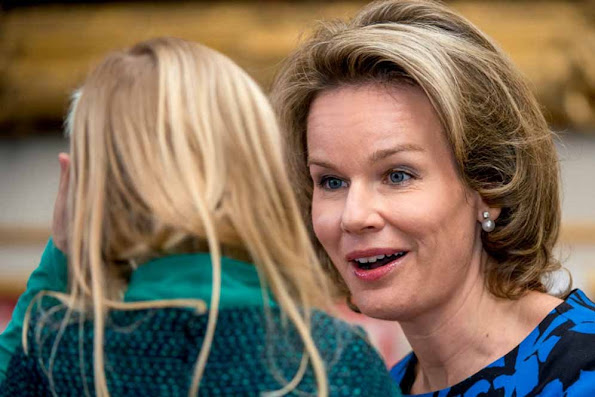 Queen Mathilde hosted a event at the Royal Palace