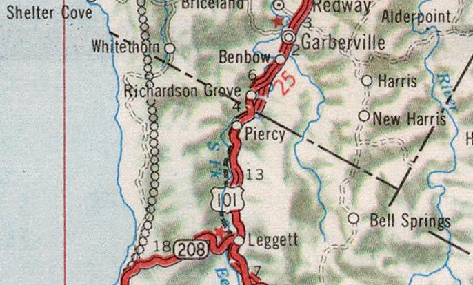 Former US Route 101 at Confusion Hill
