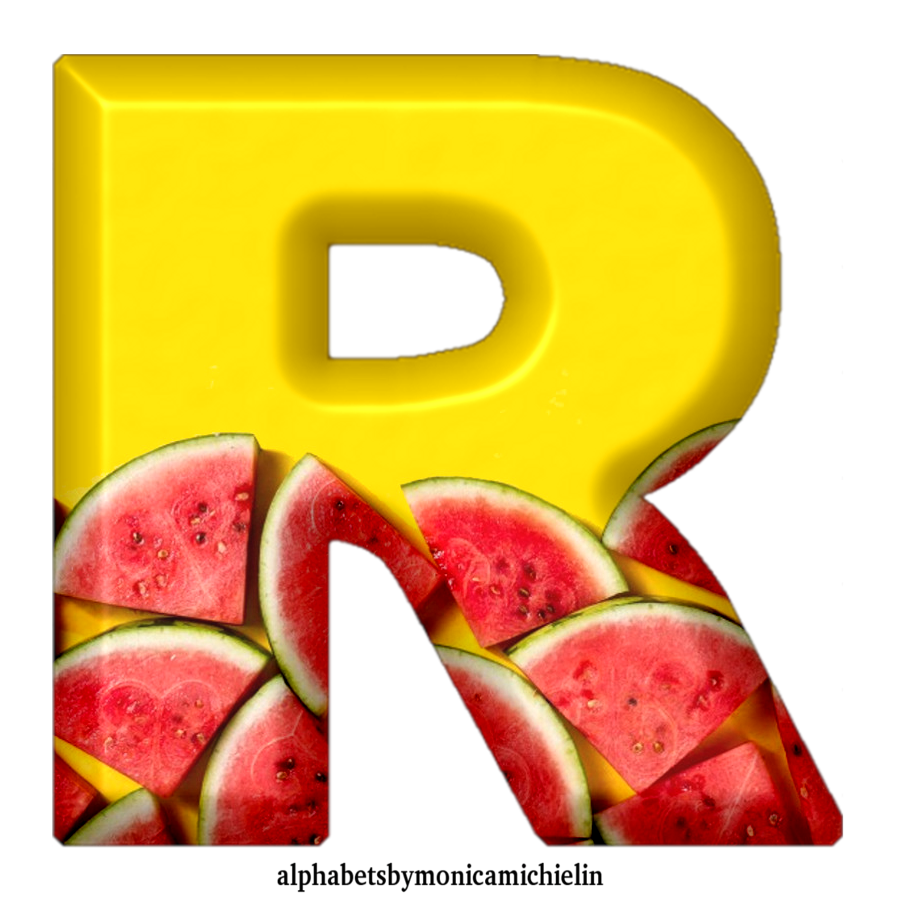 M. Michielin Alphabets: WATERMELON FRUIT YELLOW ALPHABET, ALFABETO ...