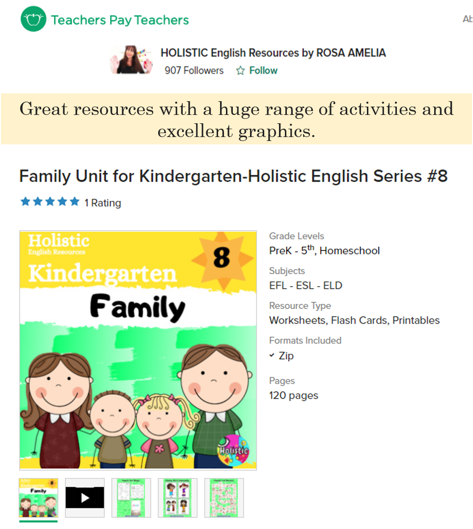 ESL/EFL Preschool Teachers: Family Theme Props,Awards and Holidays for ...