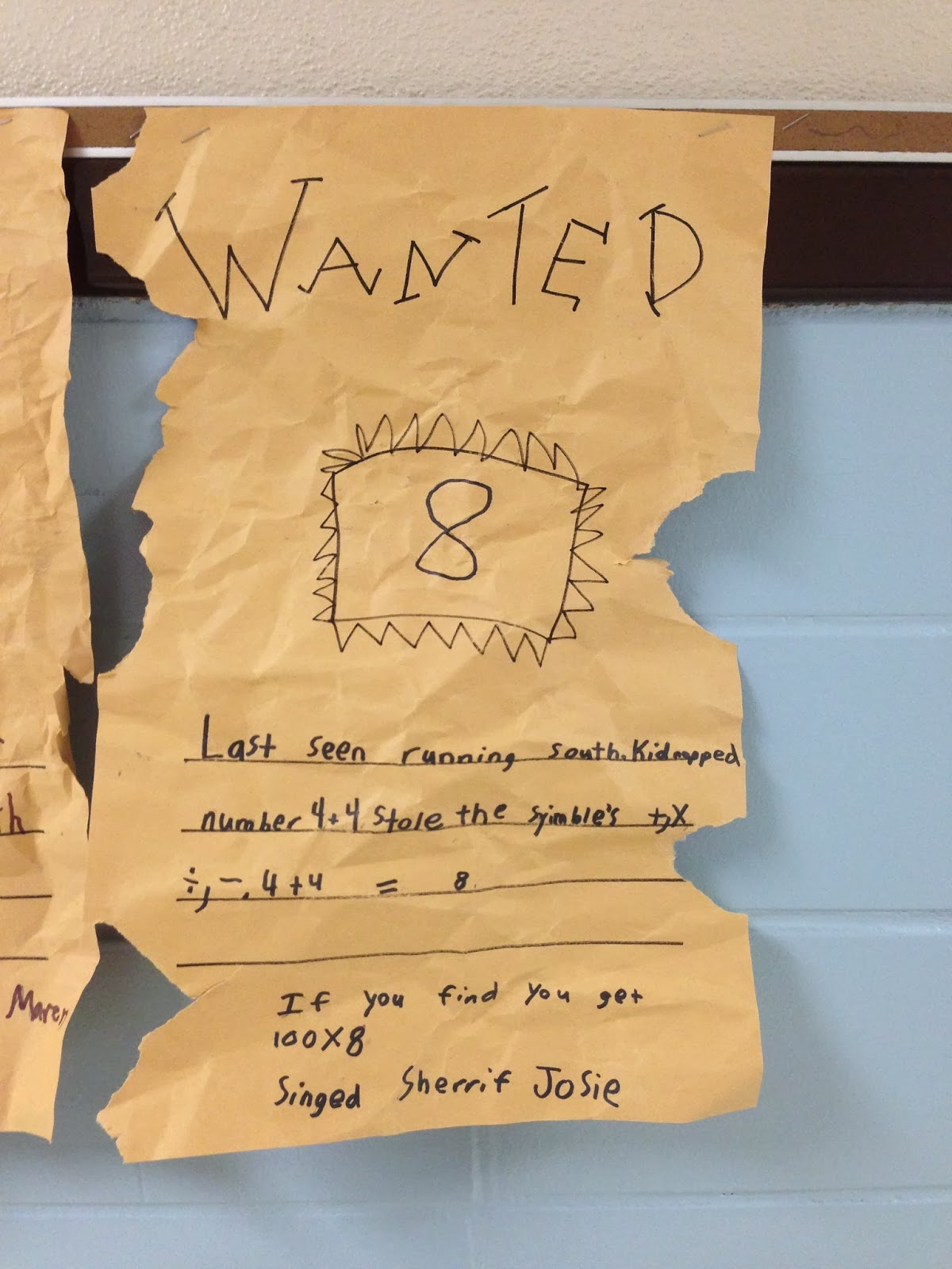 Wanted Posters: Math Idea from Across the Hall - Teaching Tales Along ...