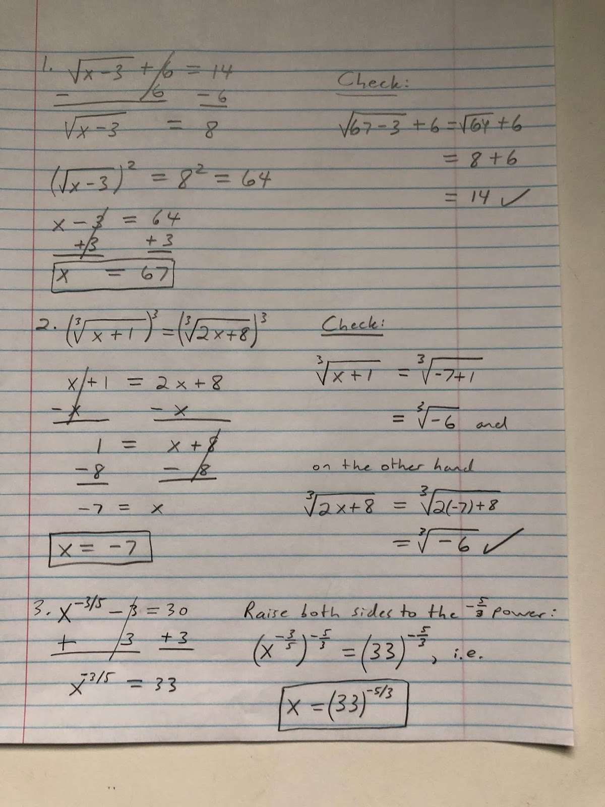 Professor Frank’s Math Blog: Radical Equations - Practice Problems and ...
