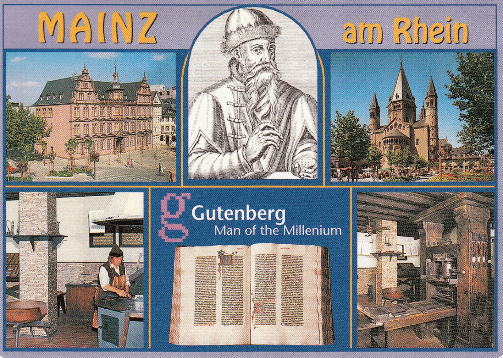 My postcard and stamp week: Germany: Johannes Gutenberg in Mainz