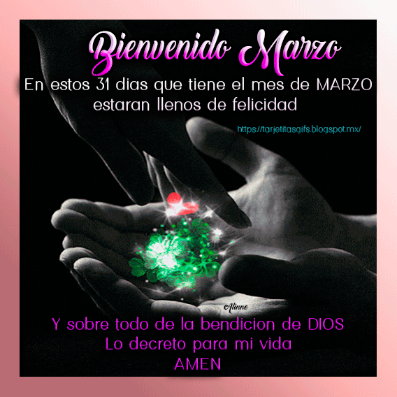 Tarjetitas en Gifs: Bienvenido Marzo