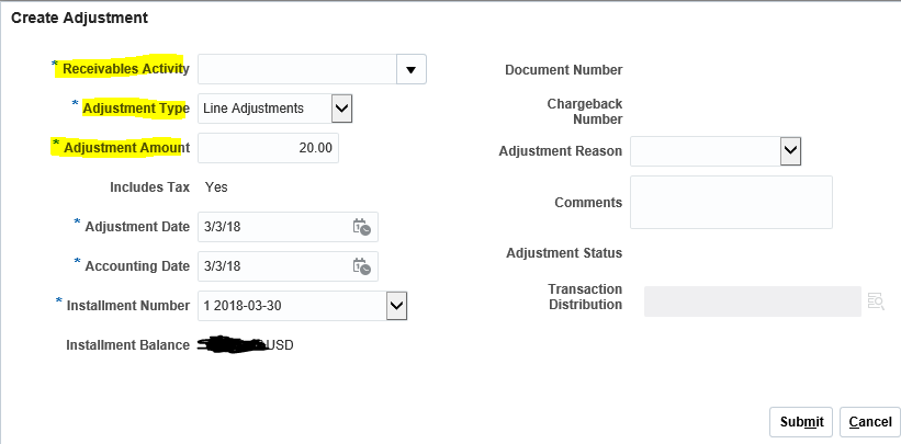 Oracle Application's Blog: How to do the Adjustment to the Receivable ...