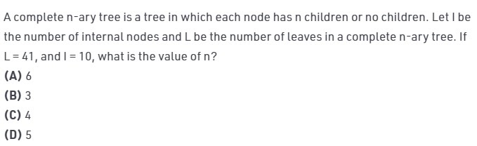 NTA NET ASPIRANT ACADEMY : A complete n - ary tree is a tree in which ... NTA NET ASPIRANT ACADEMY : A complete n - ary tree is a tree in which ...