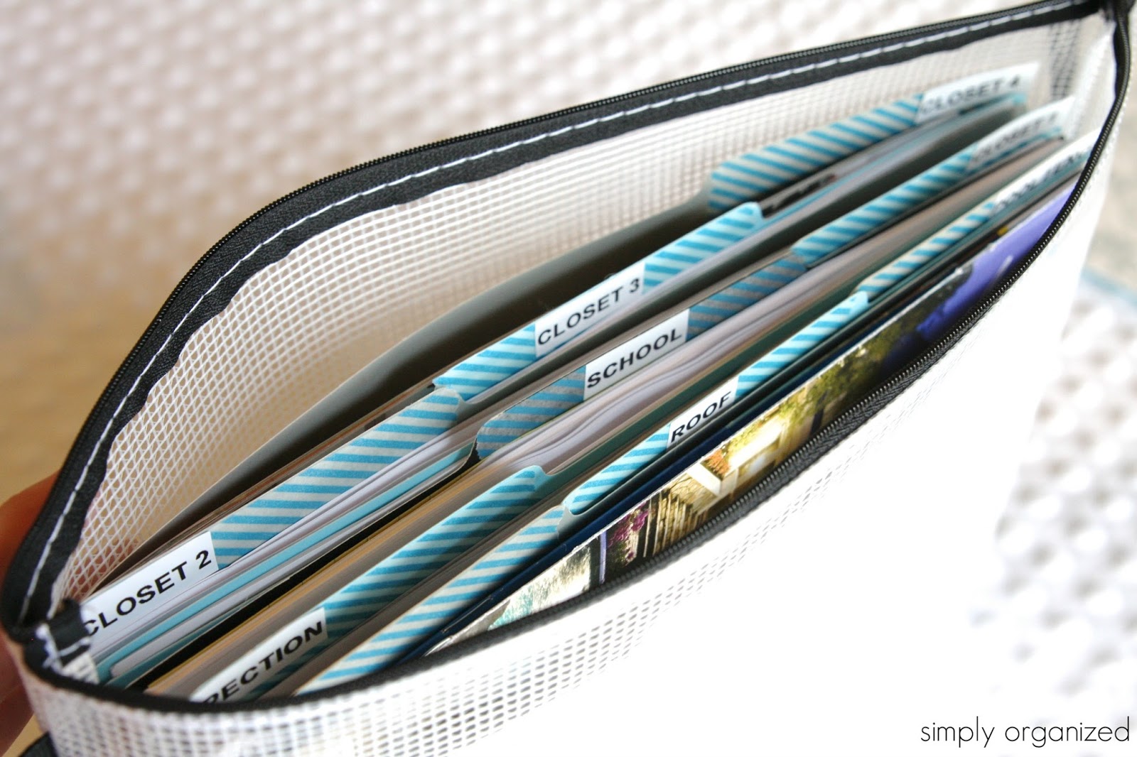 Organized Travel: Flexible & Zippered file pockets - Simply Organized