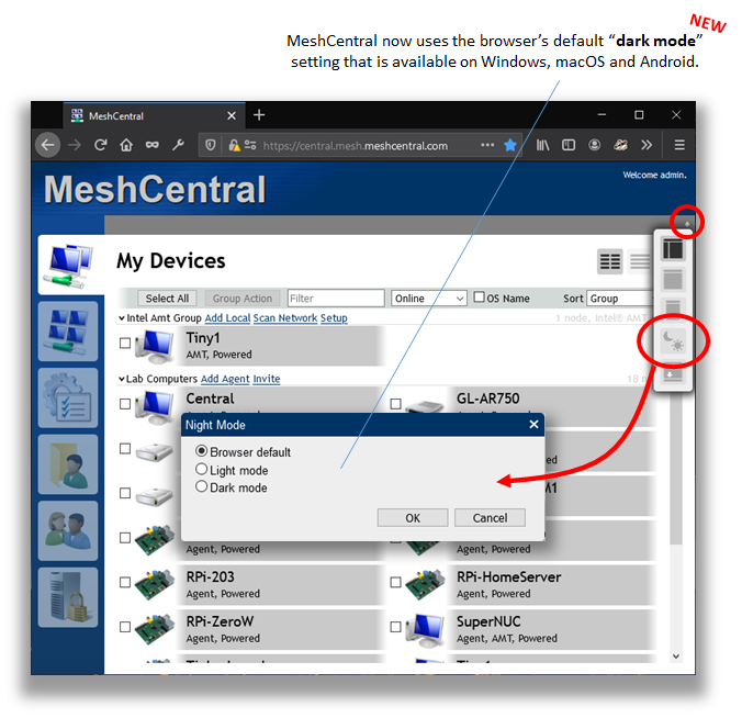 MeshCentral - Security Tracking, Dark Mode, Mobile App URL, Agent ...