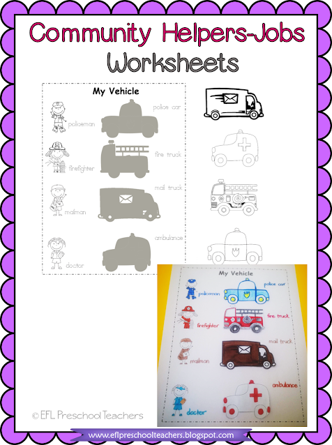 ESL/EFL Preschool Teachers: ESL Community Helpers worksheets-last part ...