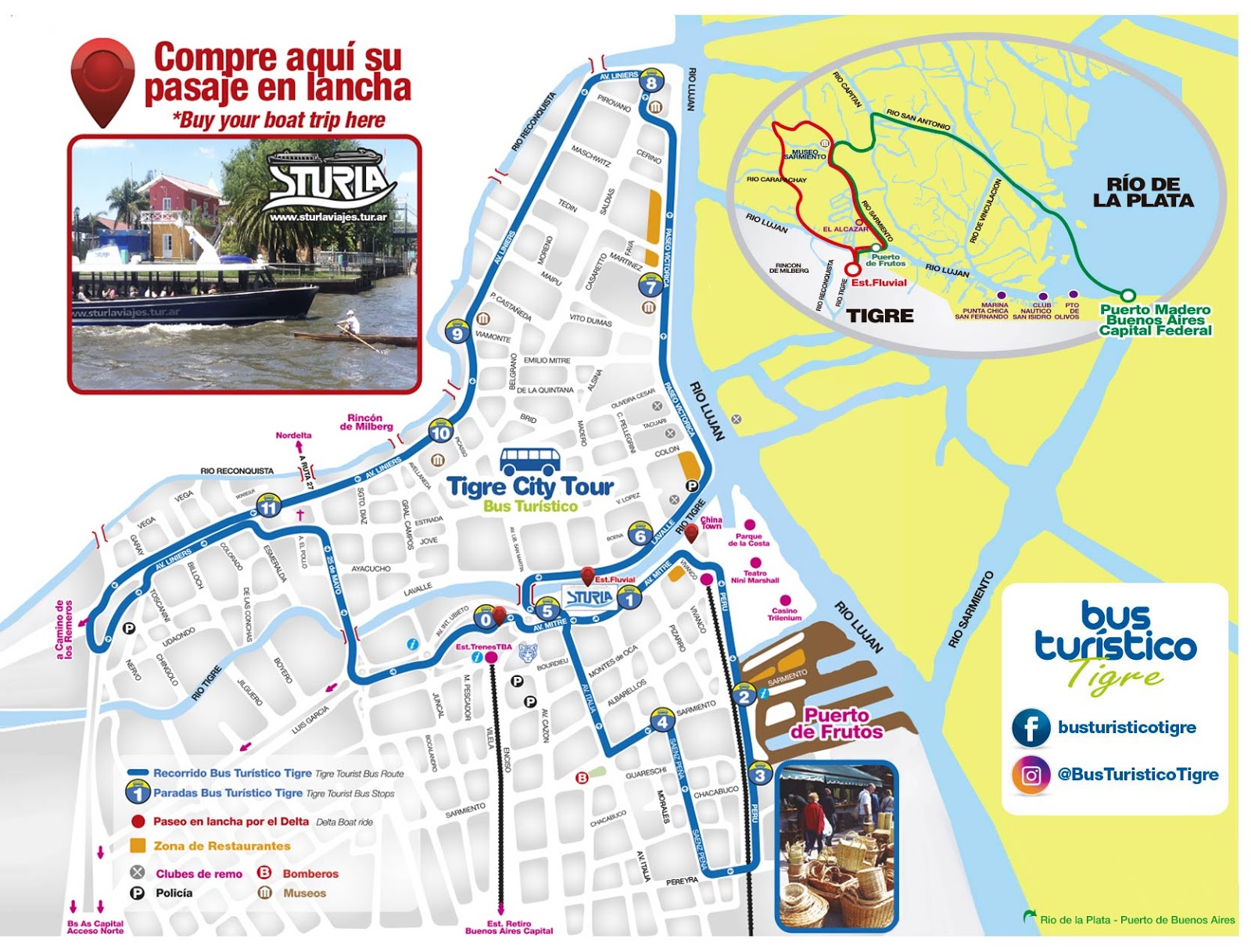 Mapas y planos de Tigre - Argentina - Conmimochilacuestas