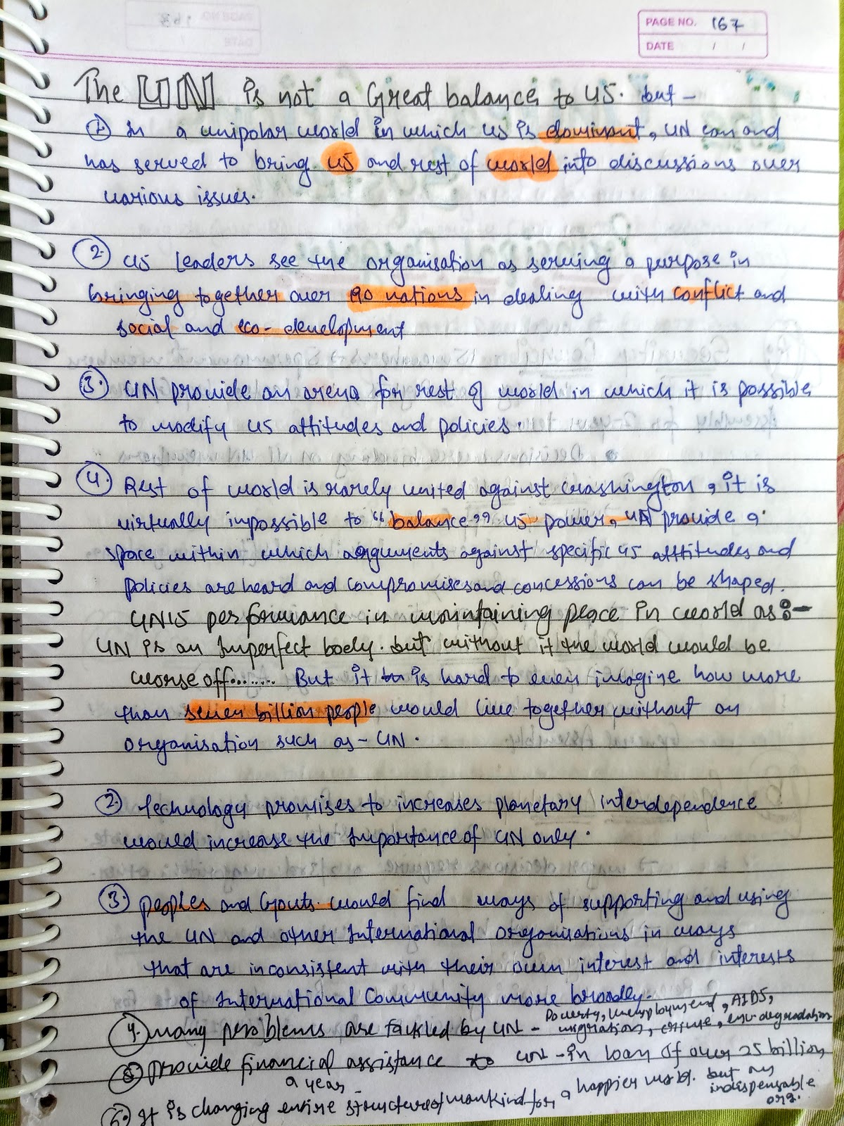 Handwritten notes of International Organisation - Political Science ...