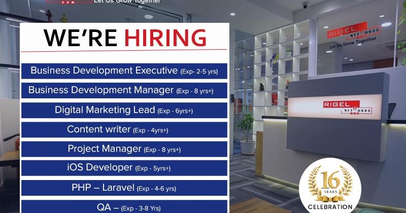UDYOG ADDA: Rigel Networks Pvt Ltd Hiring QA / PHP-Laravel / Project Manager / Digital Marketing ...