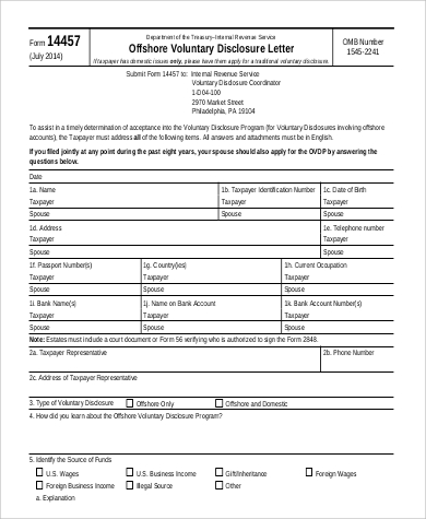 Voluntary Disclosure Letter Template ~ Resume Letter