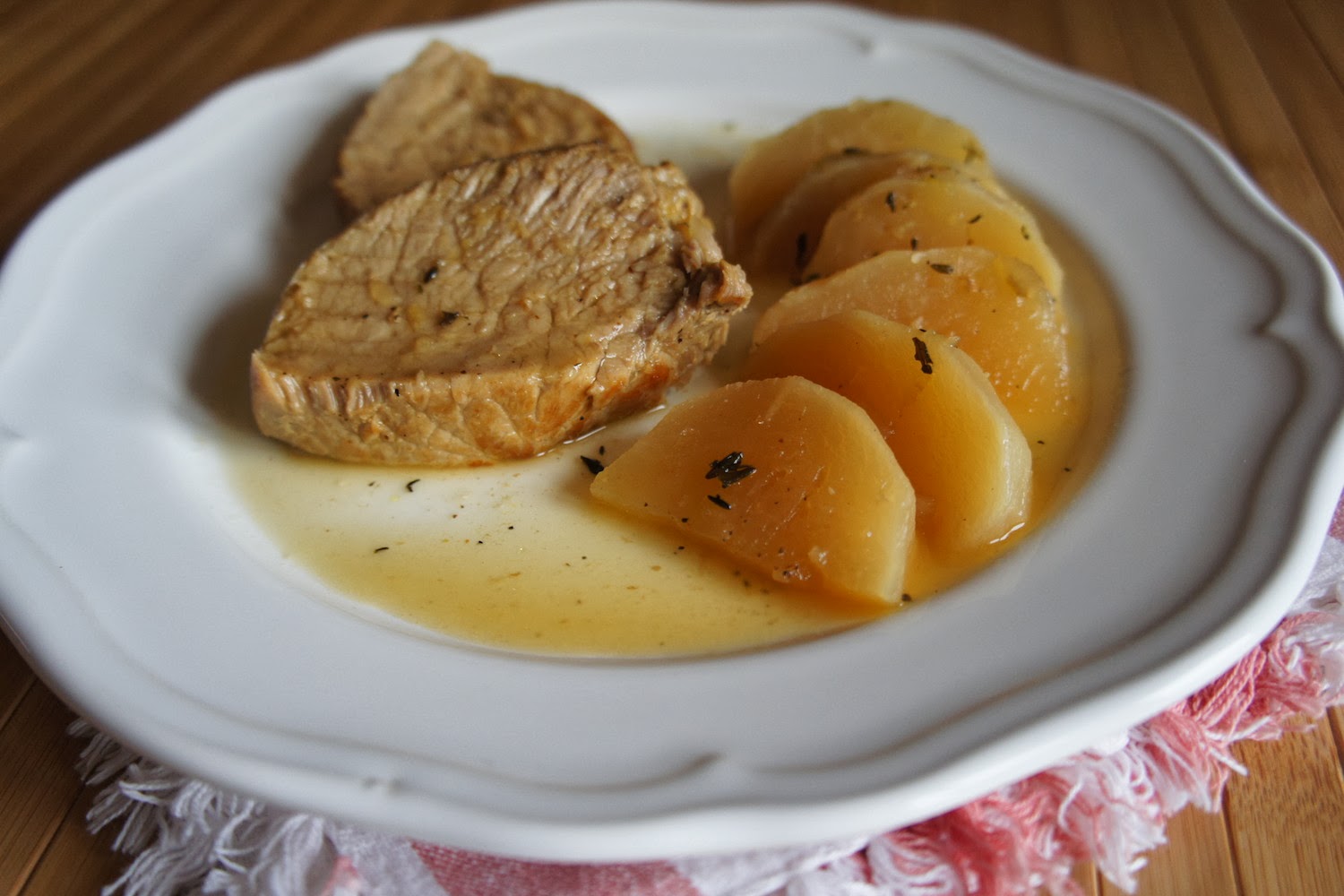 Rôti de veau et ses petits navets confits au miel