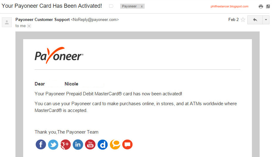 Freelancing in the Philippines: Payment Method: Payoneer