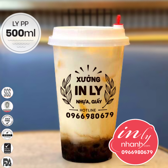 Ly Tim PP 500ml Nắp nút Tim 90