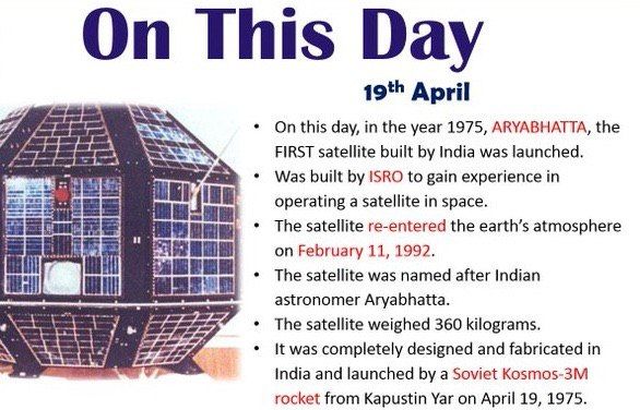 Aryabhata, The First Satellite Built By India, Was Launched On This Day ...
