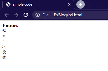 Html Entity, Symbol and Lists