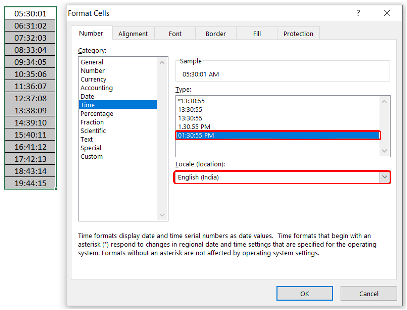 Time Format in Excel