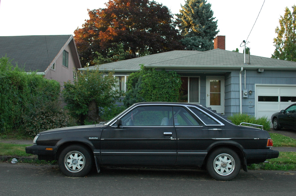 OLD PARKED CARS.: 1982 Subaru GLF Coupe.