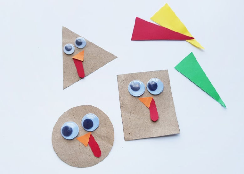 Shape Turkey Craft (template included) - Messy Little Monster