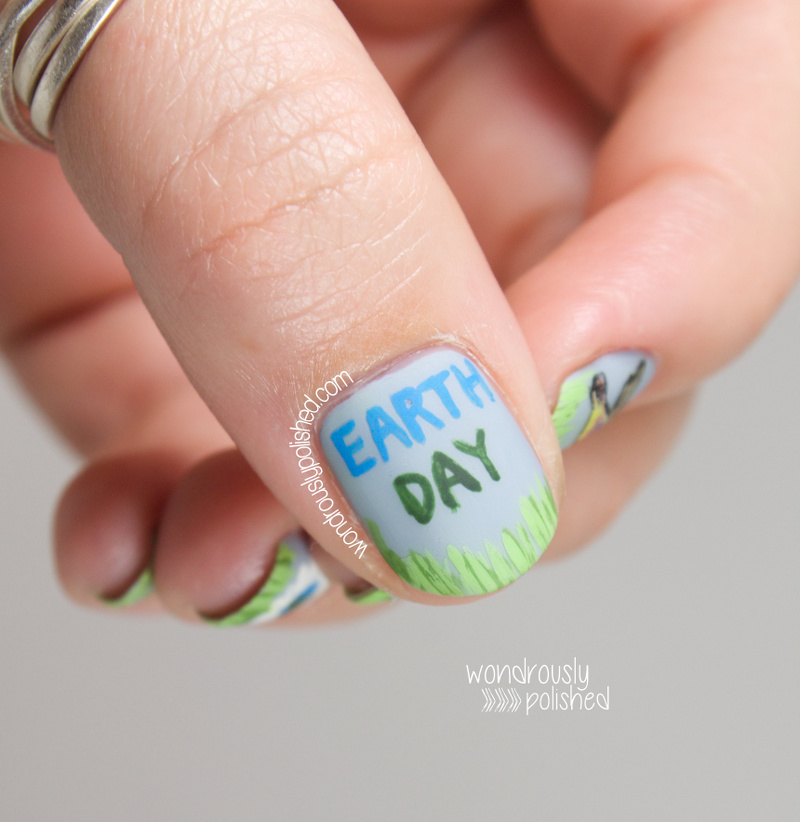Wondrously Polished: Happy Earth Day! - Nail Art