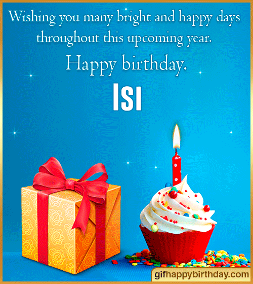 Wish Happy Birthday GIFs with Name Isi