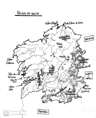 TERCEIRO NO ROSALÍA: Mapas Galicia, relevo e ríos