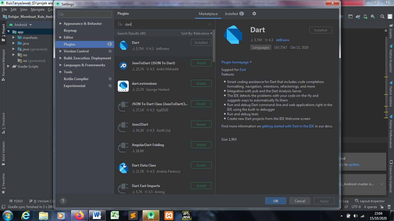 Tutorial menginstal Flutter dan bahasa dart di VS Code