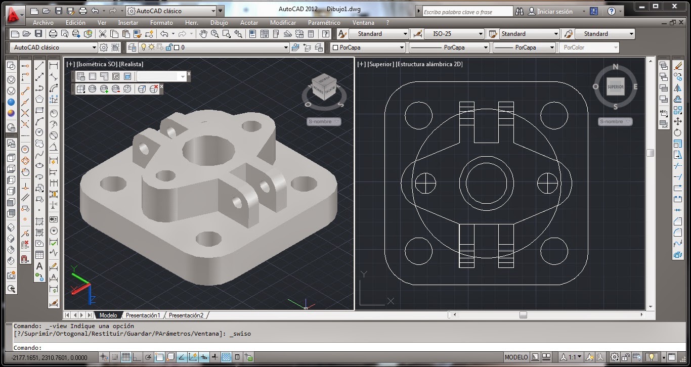 PIEZA MECANICA - AUTOCAD 3D