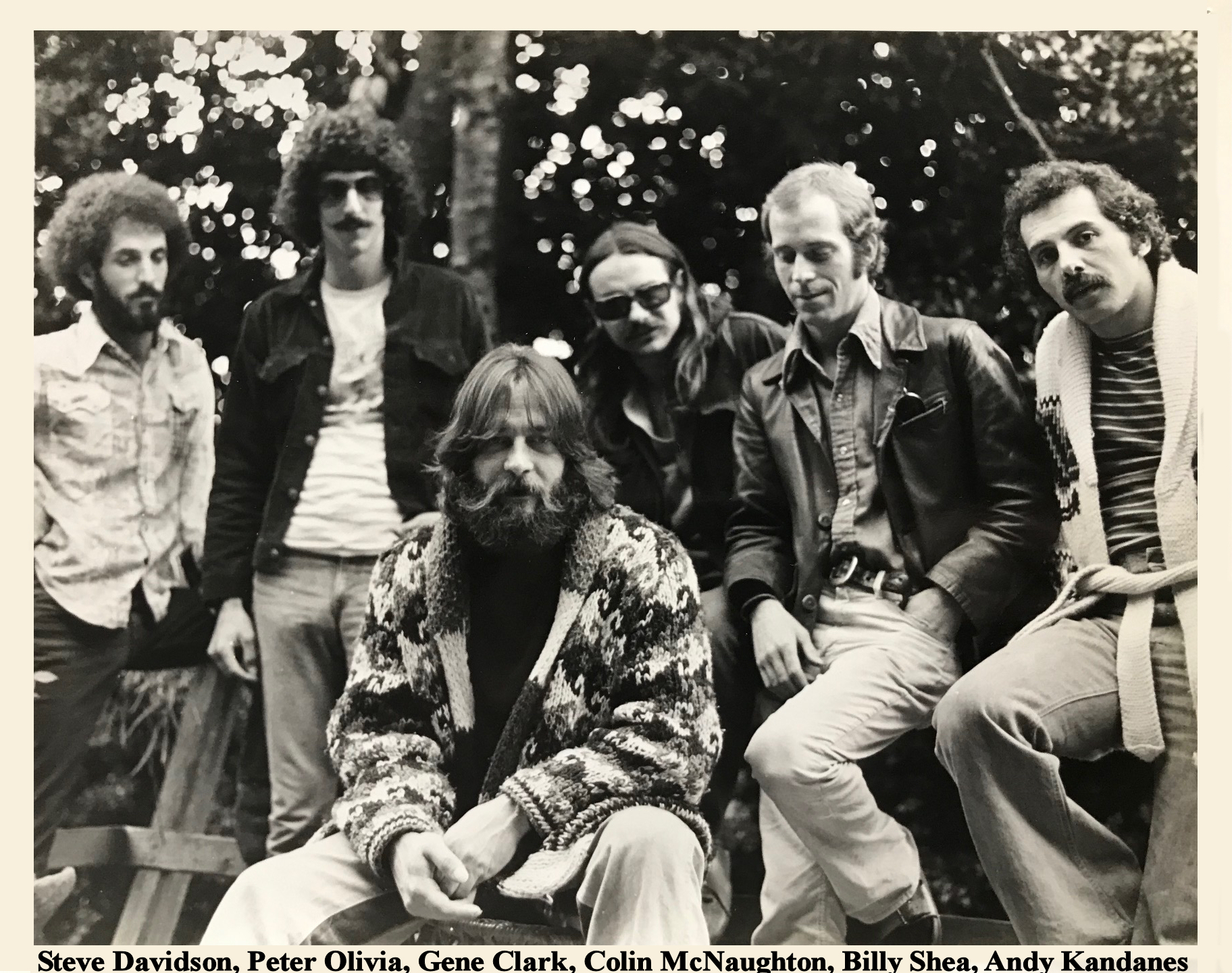 BYRDS FLYGHT: Rare picture of Gene Clark and his band in 1976