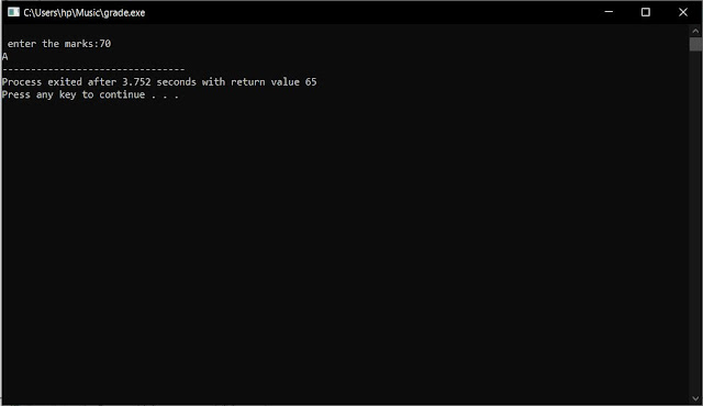 Solve-write C program to find grade of student by using nested else-if ...