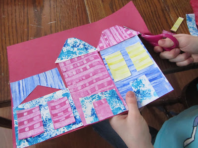 The Unlikely Homeschool: Art Lesson: Textured Houses