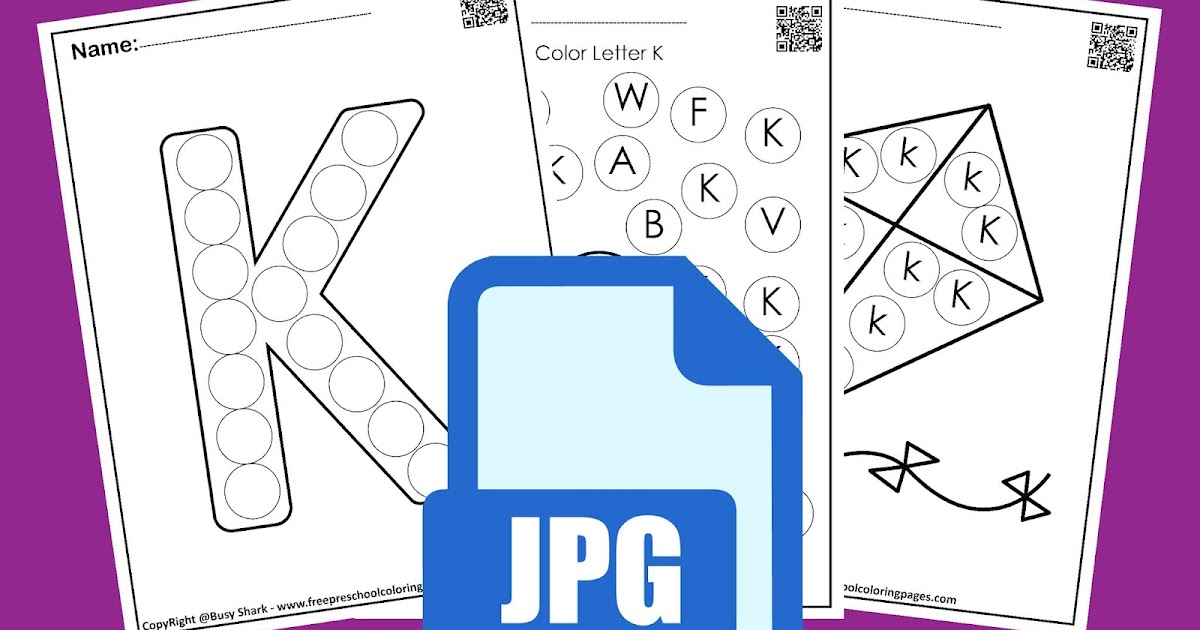 Set of Letter K "10 free Dot Markers coloring pages"