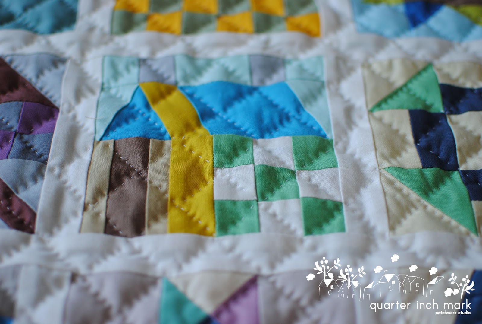 1/4" mark: mini Patchwork Sampler Pattern